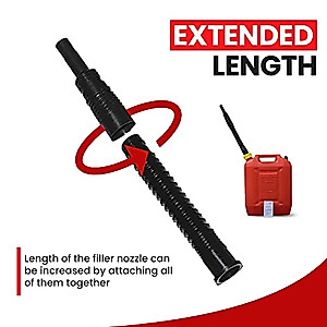 Kool Products Gas can spout replacement, gas can nozzle included with unleaded reducer, gas can vent kit, gas can gasket, Second Base Cap to Fit Additional Cans, Chord and Filter Screen