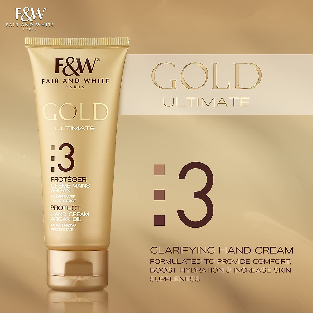 FAIR & WHITE Gold Cream 4.4 Fl oz / 125 ml, Formulated to Remove Stretch Marks with Shea Butter and Glycerin