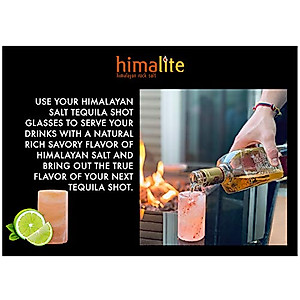Natural Authentic Pink Himalayan Salt Rock Crystal Shot Glasses Set of 4-3 Inch Shooters - Himalite Bottom, 1 Fluid Ounces