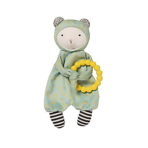 Manhattan Toy Cherry Blossom Days Baby Bear Soothing Mini Blankie with Removable Silicone Teether Multi