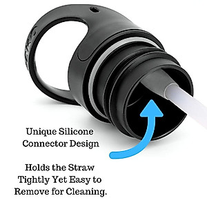 Straw Lid for Hydro Flask Standard Mouth - Replacement Straw Lids, Compatible with Simple Modern Ascent Lid for 1.91" Mouth 18 oz, 21 oz, 24 oz Insulated Water Bottle Flip Top (A-2PC)