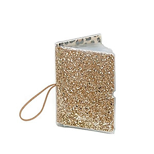 Womens Wallet Credit Card Loyality Card Coupons Holder Mini Photo Album Organizer (Chunky Gold Glitter & Leopard),one size