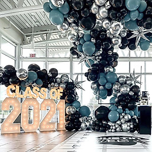 RUBFAC Silver Balloons, 146pcs Different Sizes Pack of 36 18 12 10 5 Inch for Balloon Garland or Balloon Arch as Graduation Wedding Birthday Baby Shower Anniversary Party Decorations