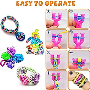 OOZDA 1800+ Rubber Band Bracelet Kit with a Metal Crochet Hook, 28 Colors Loom Bracelet Making Kit for Kids, Loom Bands Kit with Accessories for Girls & Boys