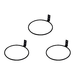 TQVAI 6 inch Flower Pot Holder, Wall Planter Ring Hanger, Wall Mounted Pot Hook Bracket, 3 Pack, Black