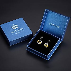 Sunflower Dangle Earrings 925 Sterling Silver Bee Drop Sunflower Earrings Hypoallergenic Christmas Thanksgiving Sunflower Bee Jewelry Gifts for Women Girls