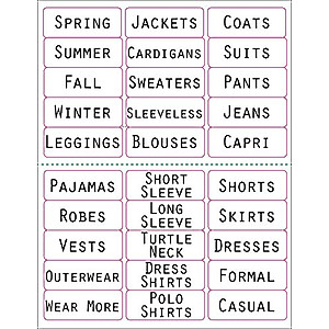 12 Blank White Large Clothing Rod Size Dividers Adult or Child Closet 6x4 Inches