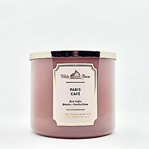 Bath and Body Works, White Barn 3-Wick Candle w/Essential Oils - 14.5 oz - 2021 Core Scents! (ParisCafe)