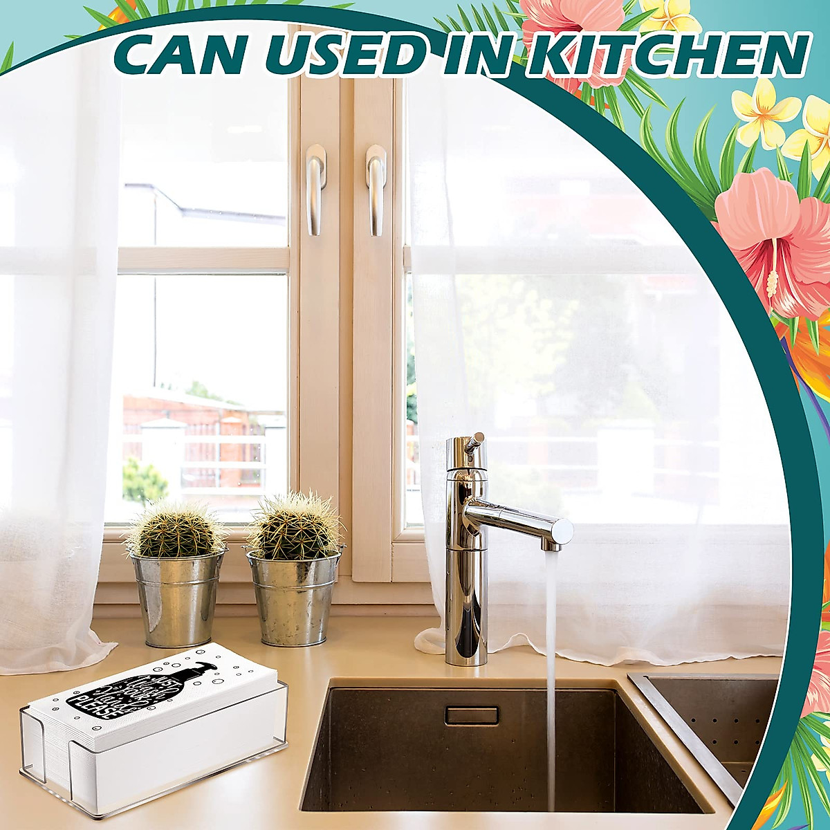 200 Packs Disposable Napkins and Acrylic Napkin Holder Disposable Hand Towels Paper Clear Guest Towel Napkin Holder Paper Hand Towel Holder for Bathroom Powder Room Guest Room Party Decorative Towel