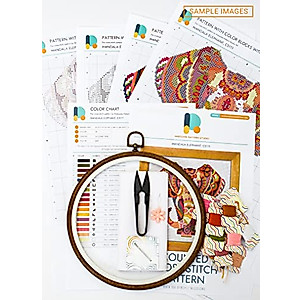 Great Smoky Mountains National Park CS418-1 - Counted Cross Stitch KIT#3. Threads, Needles, Fabric, Embroidery Hoop, Needle Threader, Embroidery Clippers and Printed Color Pattern Inside.