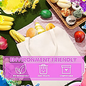 20 Pcs Natural Cotton Tote Bags 15 x 16 Inch Blank Canvas Tote Bag Bulk Reusable Grocery Bag with Handles and PTEF Sheet Beach Cloth Bags Large Shopping Bag for Iron on Heat Transfer Vinyl DIY Craft