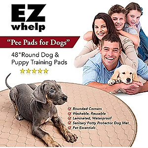 EZwhelp Washable Whelping Dog Pee Pads - Waterproof and Reusable Potty Training Floor Pads - Absorbent Dog Training Bed - Puppy Training Pads Supplies, Absorbent Pet Pen Floor Pad Puppies, 48-in