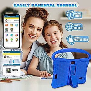 Tablet for Kids, Kids Tablet, 7 Inch Kids Tablets 32GB ROM 3GB RAM Android11 Tablet for Kids 3-14 with 2.4G Wifi, Gms, Eye Protection, Educational, Parental Control, Tablet with Silicone Case blue