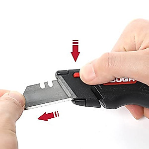 Hyper Tough QUICK-CHANGE RETRACTABLE UTILITY KNIFE + 3-BLADES Aluminum Body