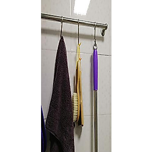 Monfish Flat S Hooks Stainless Steel Hanging Hooks Kitchen Hooks Pack of 20 S Shape for Kitchen Cupboard Door