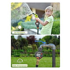 Moistenland Water Flow Meter, Water Meter, Standard 3/4" Thread, High Accuracy and IP6X Waterproof, Water Meter for Garden Hose/RVs/Lawn/Nozzle Sprayer