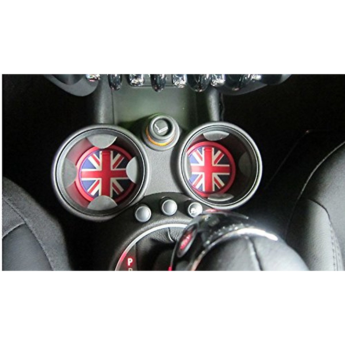 VCiiC (2 73mm Red Union Jack UK Flag Style Soft Silicone Cup Holder Coasters for Mini Cooper R55 R56 R57 R58 R59 Front Cup Holders