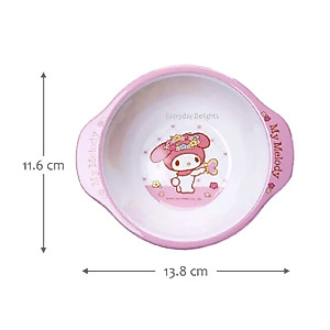 Everyday Delights My Melody Rabbit Dinnerware Flatware Meal Set for Girls – Plate Bowl Cup Spoon, 4 pieces, Pink