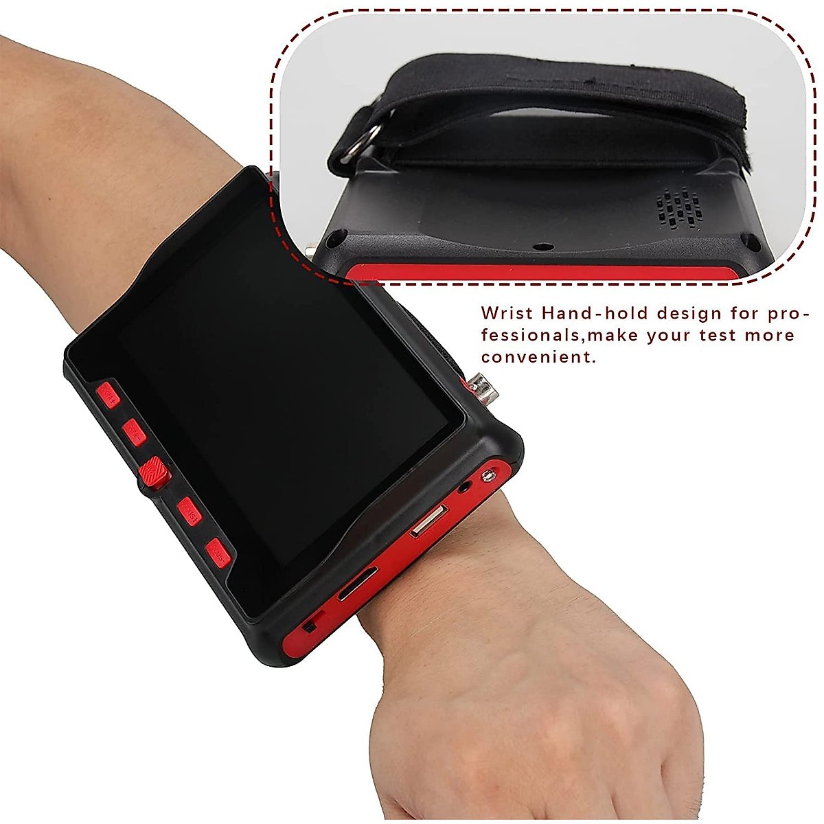【Upgrade】 Portable Wrist CCTV Tester,5'' LCD Monitor,HDMI in &VGA in,Camera Debugging Helper