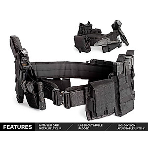 Tacticon Battle Belt | Padded Tactical Nylon Belts | Disabled Combat Veteran Owned Company | Heavy Duty Belt Quick Release Metal Buckle