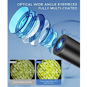 PalliPartners Compound Microscope for Adults & Kids - 100X-2000X High-Power Biological Microscope for Students, School Lab & Home Education, with Slides Set & Phone Adapter (White)