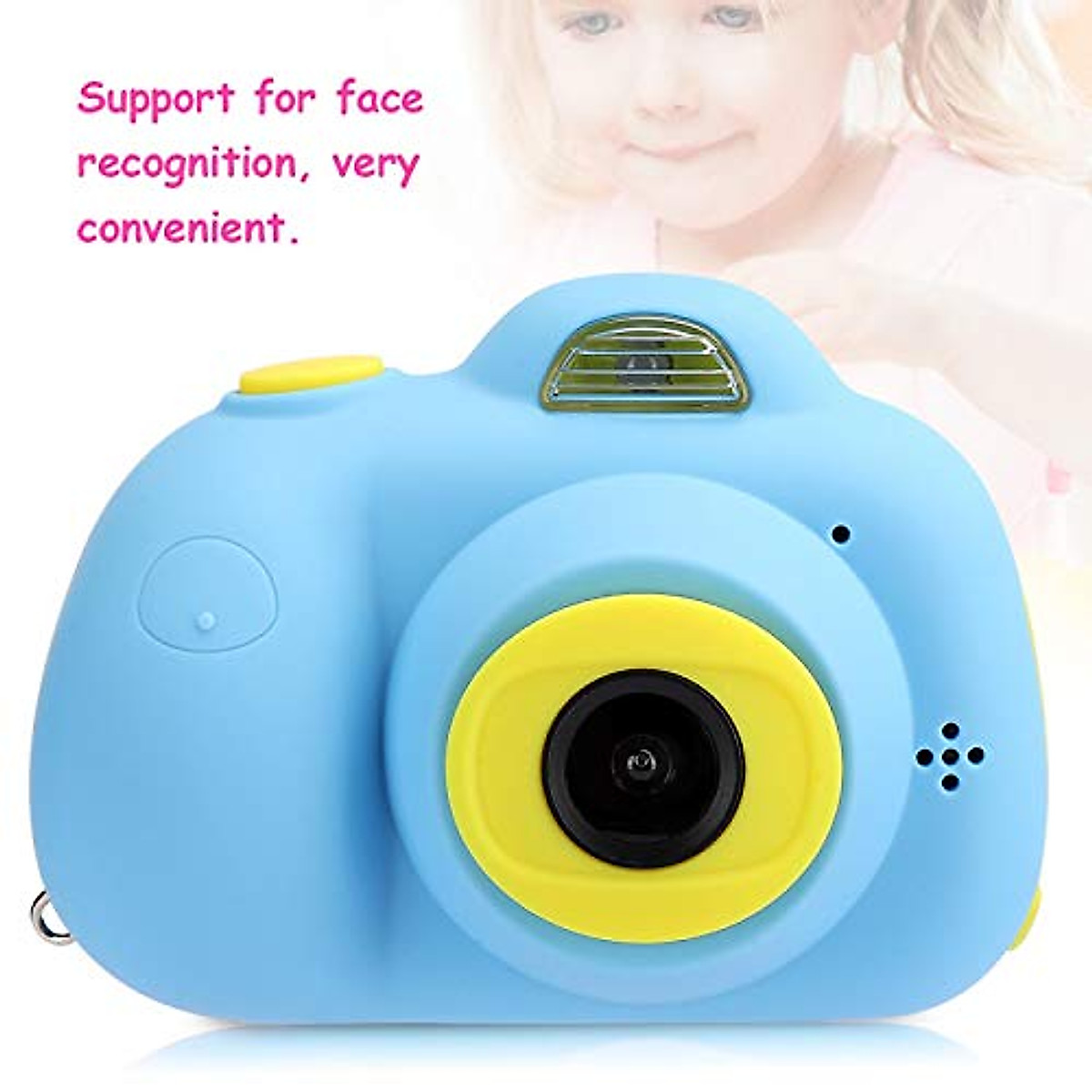 Children Digital Camera, Dual-Lens Video Recording Support Auto Save Face Recognition Digital Camera Fine Workmanship for Children