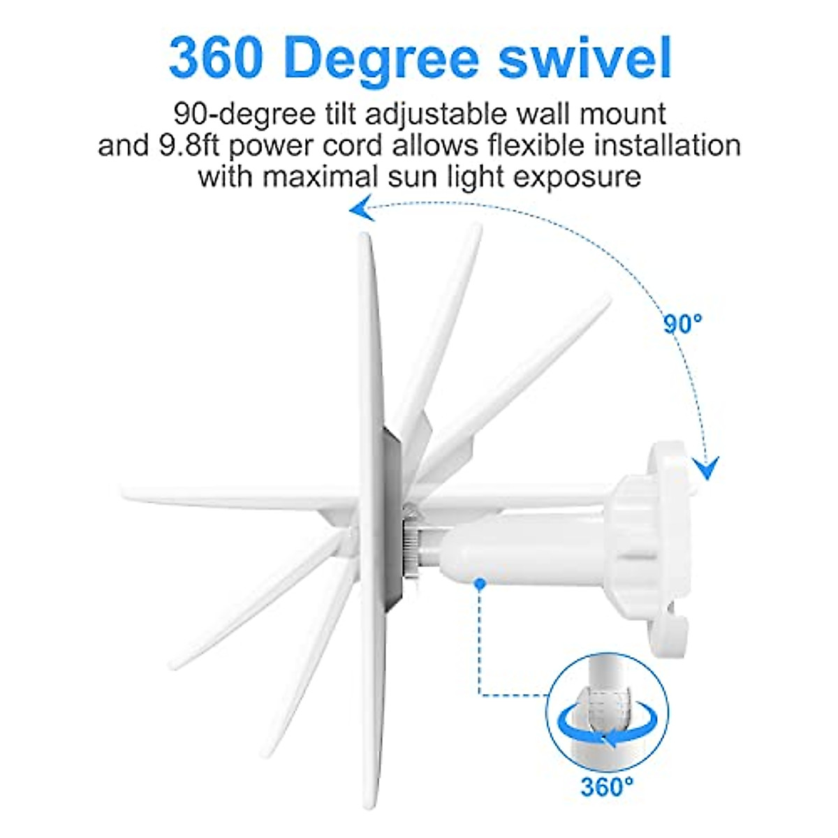 Lybuorze Solar Panel for Security Camera, Solar Panel for 5V Outdoor Camera, Micro USB & USB-C Port Solar Panel, IP66 Waterproof Solar Charger for Camera, 360° Adjustable Mounting Bracket, 10ft Cable