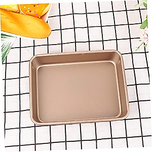 Temkin 2 pcs Bakeware Dessert Pizza Pie Inch Pan Kitchen Household Non-stick Bread Toast Size Bakery Deep Pans Pot Tool Loaf Oblong Nougat Tray L DIY Tools Baking Cake Toaster for Pan (Size : 19.5X14