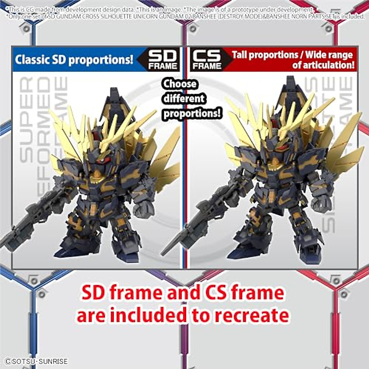 Bandai Hobby - Gundam UC - #19 Unicorn Gundam 02 Banshee (Destroy Mode) & Banshee Norn Parts Set, Bandai Spirits SDCS Model Kit