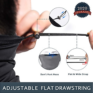 Vitscan Adjustable Neck Gaiters Face Mask UV Proof Protection Dust Cycling Mask Balaclava Scarf Face Mask Breathable Bandana Mask Face Coverings for Men Women Headbands Blue Grey