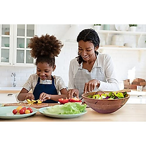 Fairwood Way Wooden Salad Bowl Set with Serving Utensils - Rustic Mango Wood Bowl with Servers - 11.5 Inch Natural Wood Bowl and Servers