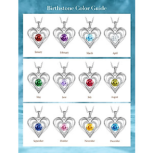 925 Sterling Silver Heart Necklace for Women Love Pendant Shiny Large Creat Aquamarine Birthstone Necklace Jewelry Valentine's Day Birthday Mothers Day Gifts for Mom Her Women Wife