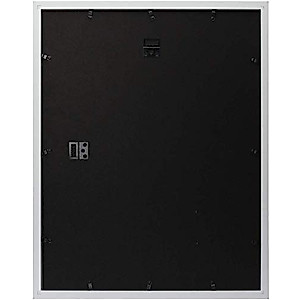 Frametory, 16x20 Picture Frame - Made to Display 11x14 Photo with Ivory Mat - Wide Molding - Built in Hanging Features - Preinstalled Wall Mounting Hardware (White, 1 Pack)