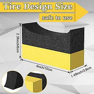 Tire Applicator Dressing Shine Sponge - Tire Pads Color Polishing Sponge Wax Duty Scrubber Sponge with Double Wide Curved Foam Pad for Car Glass, Painted Steel, Porcelain