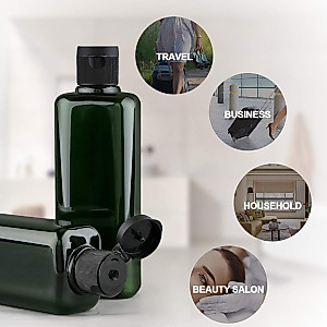 Sdootbeauty Plastic Empty Bottles Squeeze Bottles with Flip Cap, Flip Cap Bottle - Pack of 2, 200ml/6.7oz Green