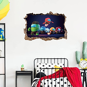 Among US Wall Stickers Game Cartoon Wall Decor PVC for Kids Bedroom Boys 15.4X22.6 inch