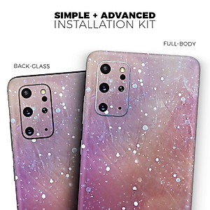 DesignSkinz The Grungy Purple and Orange Scratched Surface Protective Vinyl Decal Wrap Skin Cover Compatible with The Samsung Galaxy S20 (Screen Trim & Back Glass Skin)