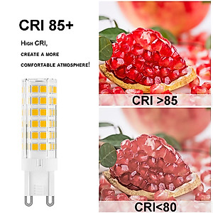 Yosenmi G9 LED Bulb 7W, 60W G9 Halogen Bulb Equivalent, 650LM, AC 100V-240V, Daylight White 6000K, Non-Dimmable G9 Bulbs for Home Lighting, 12-Pack