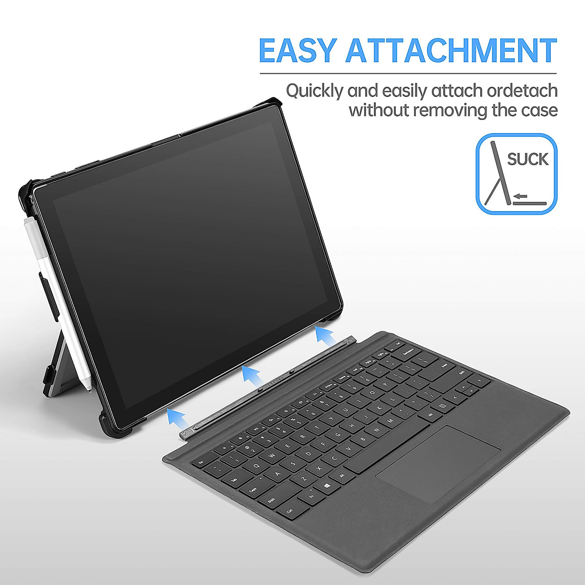 Surface pro 7 Case, Microsoft Surface Pro Cover, Shockproof Protective Skin Covers Sleeve for Surface Pro 7 Plus/Surface Pro 7 / Surface Pro 6 / Surface Pro 5 / Surface Pro 4 with Pencil Holder