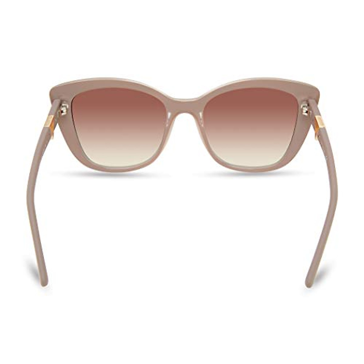 GUESS Women's Retro Inspired Cat Eye Sunglasses, Shiny Beige, 55mm