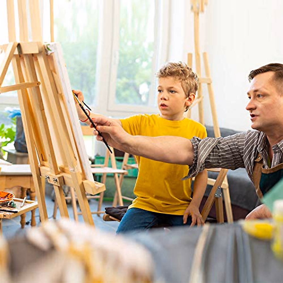 8Pack Wooden Easel,16"Easel Stand,Easel for Painting canvases, Art, Crafts, Tripod, Painting Party. (4)