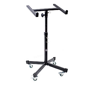 Studio Mixer Stand DJ Cart by GRIFFIN | Rolling Standing Rack On Casters with Adjustable Height | Portable Turntable Holder | Mobile Mount For Digital Drum Machine, Mixing Audio Gear & Music Equipment