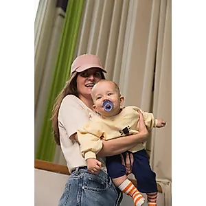 BIBS Pacifiers - Colour 4 Pack | Round Nipple Baby Pacifier | BPA Free Natural Rubber Latex Soother | Made in Denmark | Size 6-18 Months | Garden Colors