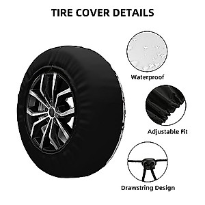 PASPRT Dog Footprints 3D Printing Spare Tire Covers Waterproof Universal Wheel Cover Dust-Proof Tire Cover Fit for Trailer Rv SUV 14-17 Inch