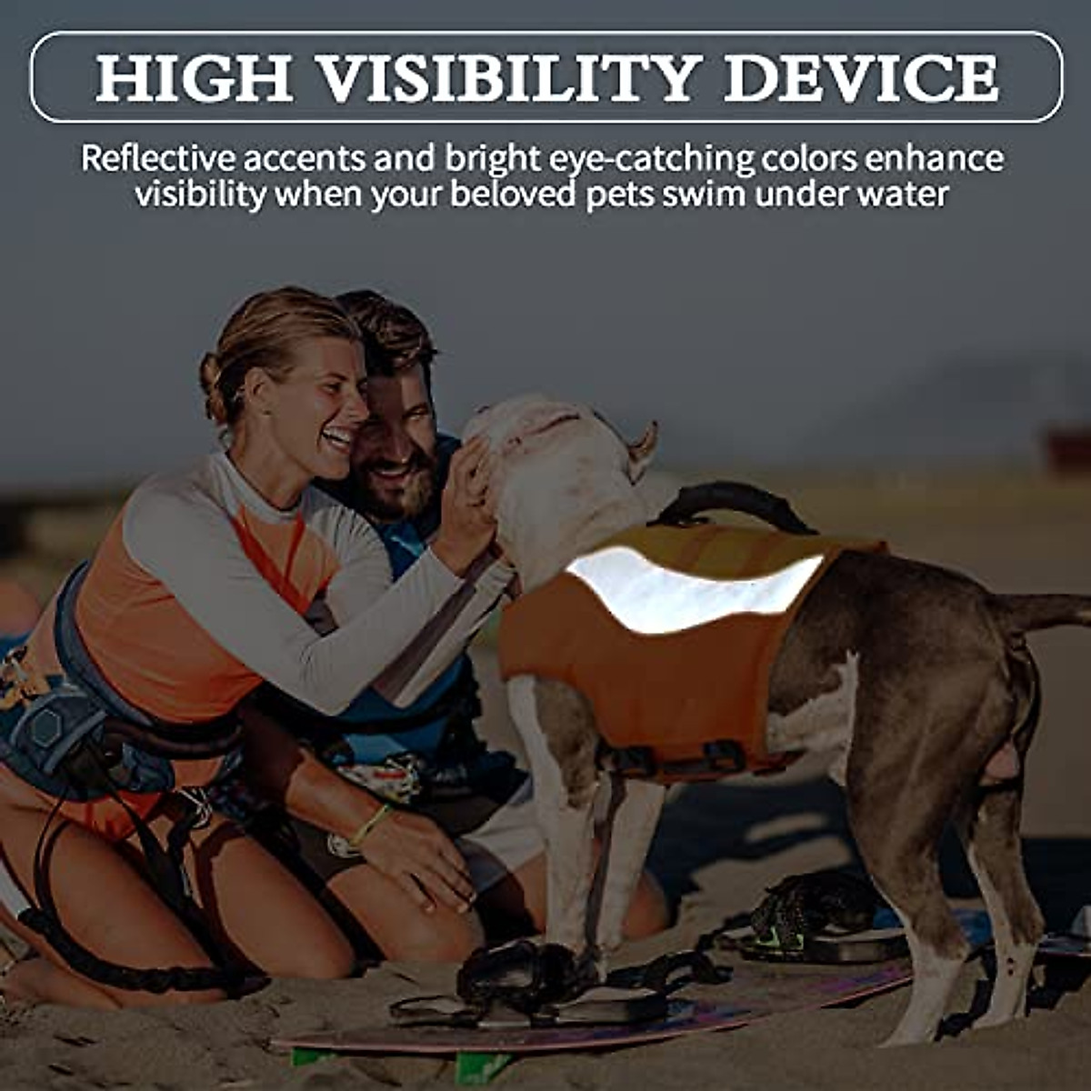 Dog Life Jacket Ripstop Dog Life Vest for Boating Swimming，Reflective Dog Life Preserver with Rescue Handle & Leash Ring, Small Medium Dogs Lifesaver Floating Swimsuit French Bulldog Bathing Suit