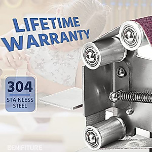 Benifiture Mini Belt Sander with 15PCS Abrasive Belts, 7-Speed Adjustable Electric Knife Apex Edge Sharpener, Micro Bench Polisher Kits, with Polishing Wheel & Wax, DIY Woodworking Metal Knife Plastic