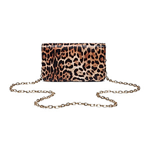 Daisy Rose Cross Body Bag - RFID Blocking with Credit Card Slots Clutch - PU Vegan Leather - Leopard