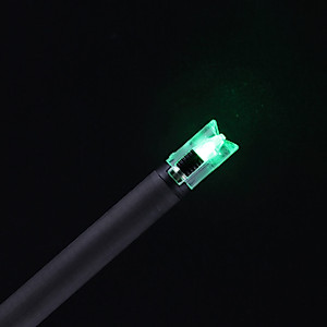 DEEPOWER Crossbow Lighted Nock with ON/Off Switch 4 Pack with .285”/.297”/.300”/.305” Bushings LED Nock Universal Fit for Bolts (Green)