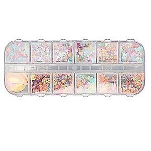 Art Glitter Sequins, Shiny Practical Nail Decals Flakes Attractive Decoration for Nail Art Craft Makeup