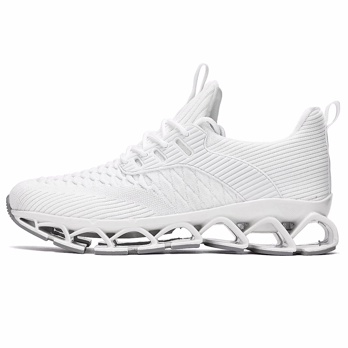 Men's Slip on Walking Running Shoes Blade Tennis Casual Fashion Sneakers Comfort Non Slip Work Sport Athletic Trainer White